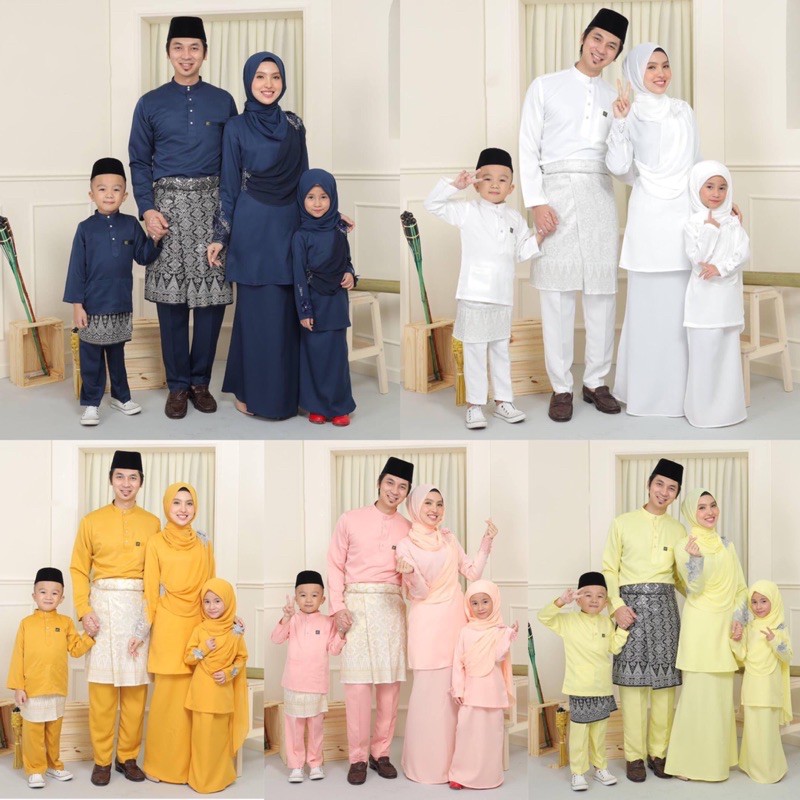 Family Set Raya 2024 . Sedondon Raya Ayah Ibu Anak . Selendang Lace ...