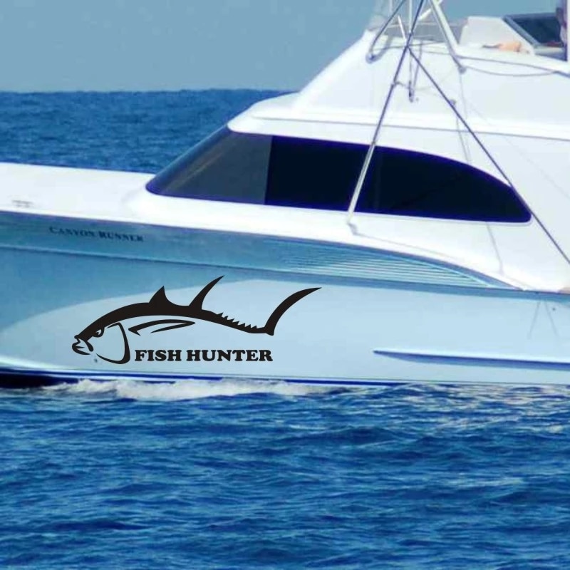 Fishing Hunter Decal Bucket Tackle Shop Fishhook Sticker Fish Tank Boat ...