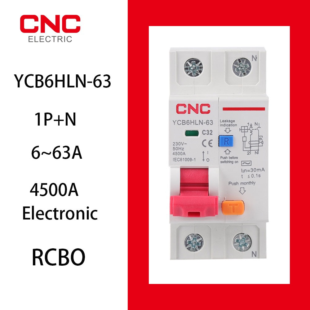 CNC 230V 50/60 HZ RCBO MCB 30mA Residual Current Circuit Breaker With ...