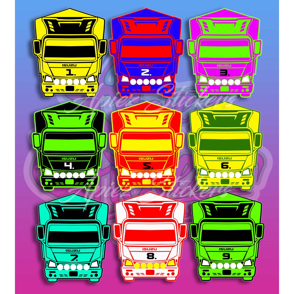 Sticker Muka Isuzu N Series ( 2 Layer) (Group Sticker design) | Shopee ...