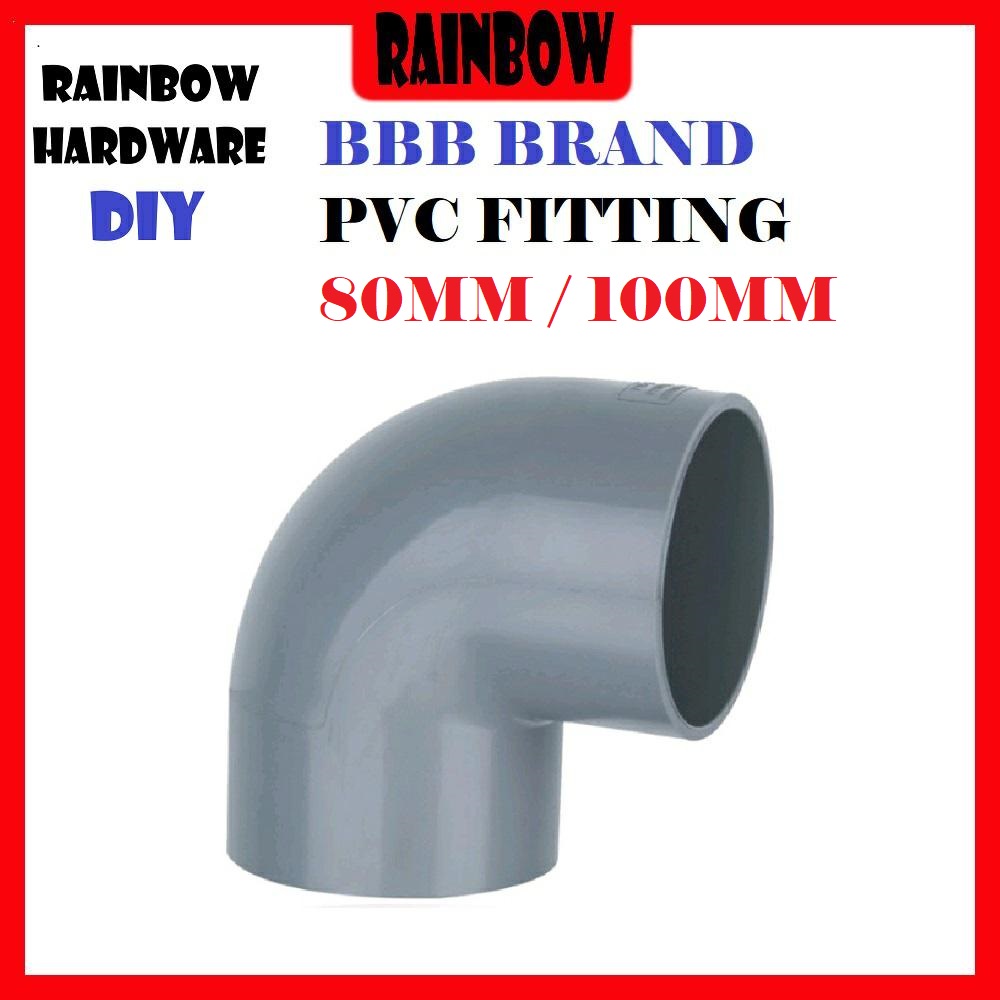 PVC PIPE FITTING ELBOW,SOCKET,TEE,END CAP-(3")80MM / (4")100MM | Shopee ...