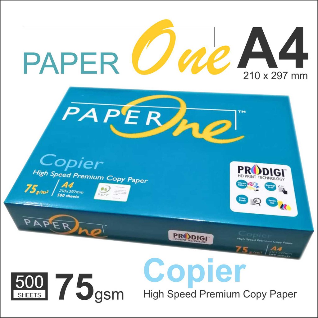 PAPER ONE A4 75 gsm 500 sheets Photo Copier Paper | Shopee Malaysia
