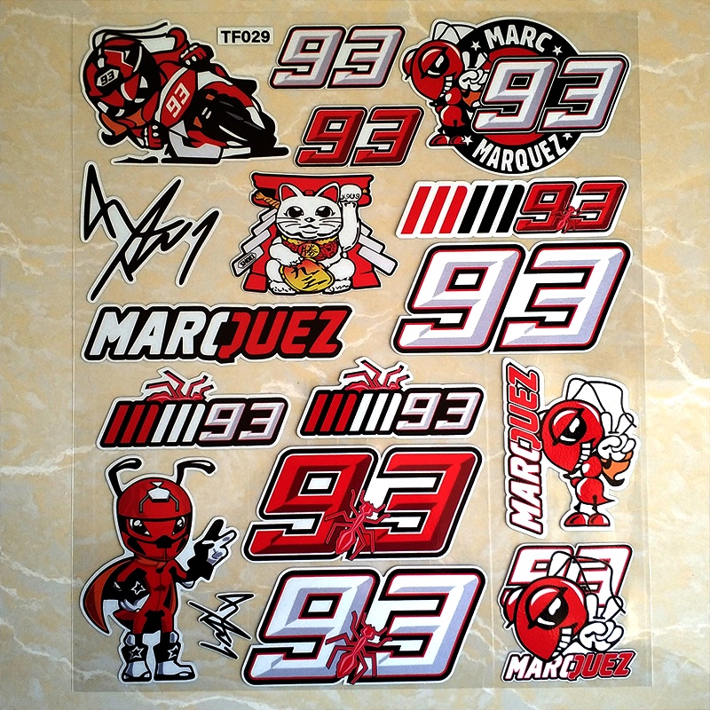 For Marquez 93 Motorcycles PVC Reflective Stickers Decals | Shopee Malaysia