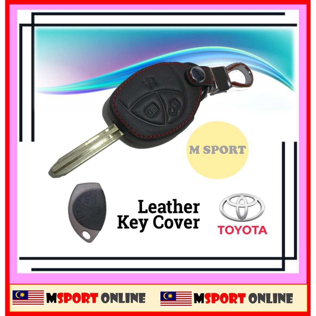 TOYOTA VIOS ALTIS 3 BUTTON Keyless Remote Leather Car Key Cover Case ...