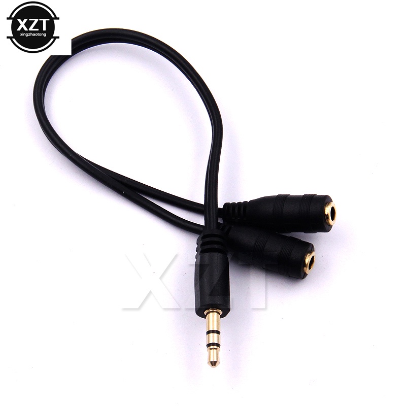 Audio Stereo Plug 3.5mm 1 Male to 2 Female Adapter Cable Spliter ...