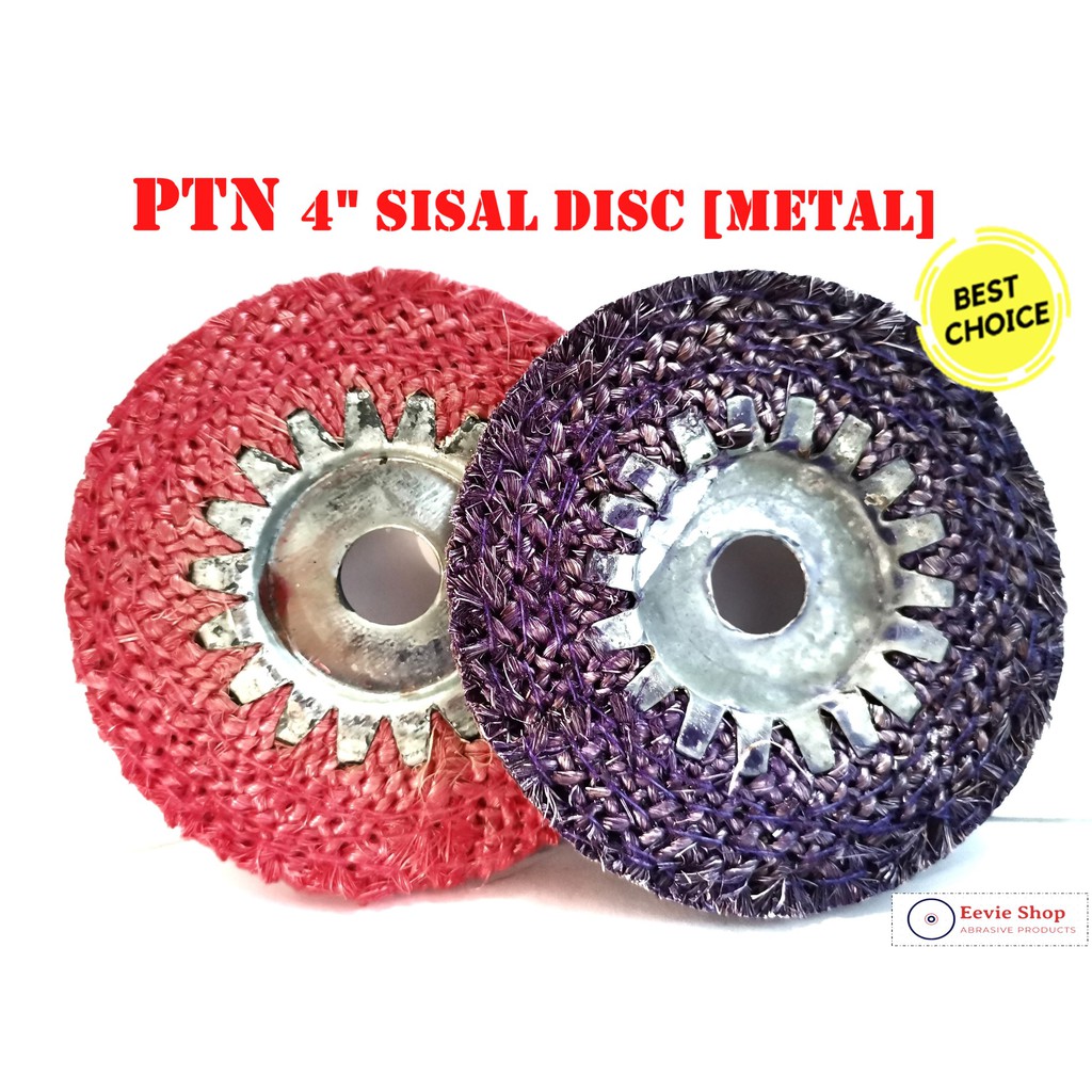 (1pcs)PTN 4" SISAL DISC FOR POLISHING STAINLESS STEEL [METAL][RED ...