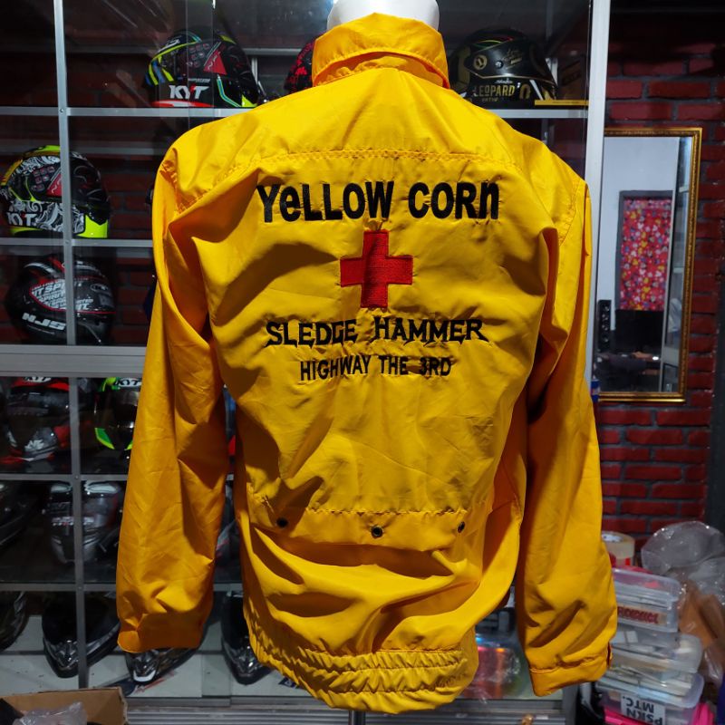 Vintage yellow corn jacket, yellowcorn border bomber jacket, motorbike ...