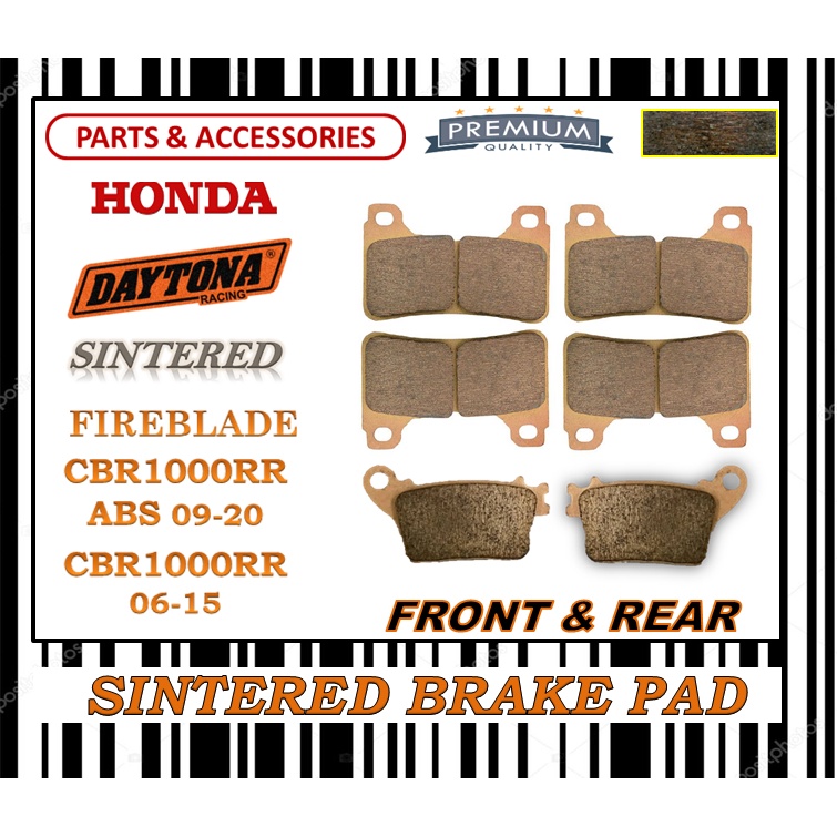 HONDA CBR1000RR FIREBLADE 09-20 ABS BRAKE PADS SET SUPERBIKE FR0NT ...