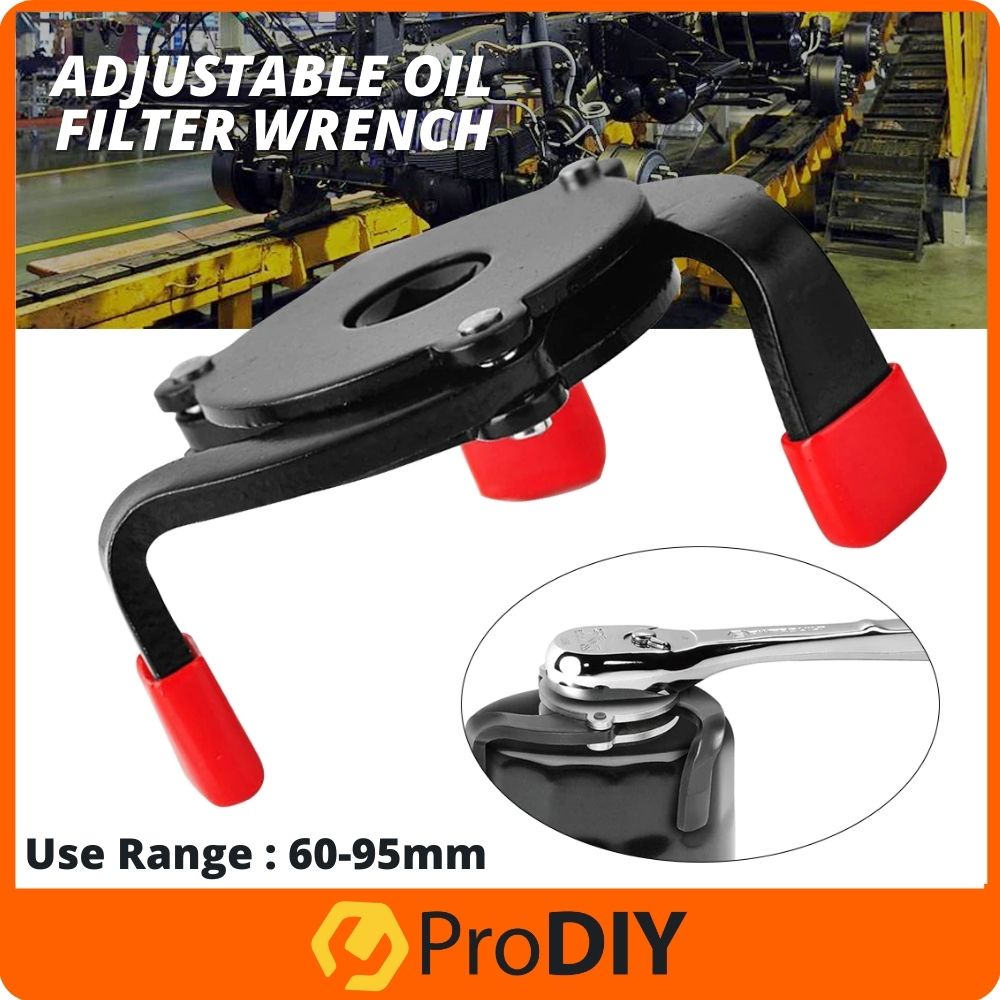 Universal Adjustable Oil Filter Wrench One Way 3 Jaw 60mm to 95mm fit 3 ...
