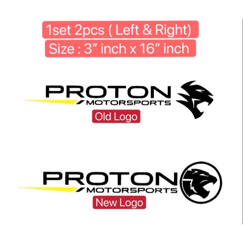 (Ready Stock ) S625# 1set 2pcs Proton Motorsport Car Body Side Vinyl ...
