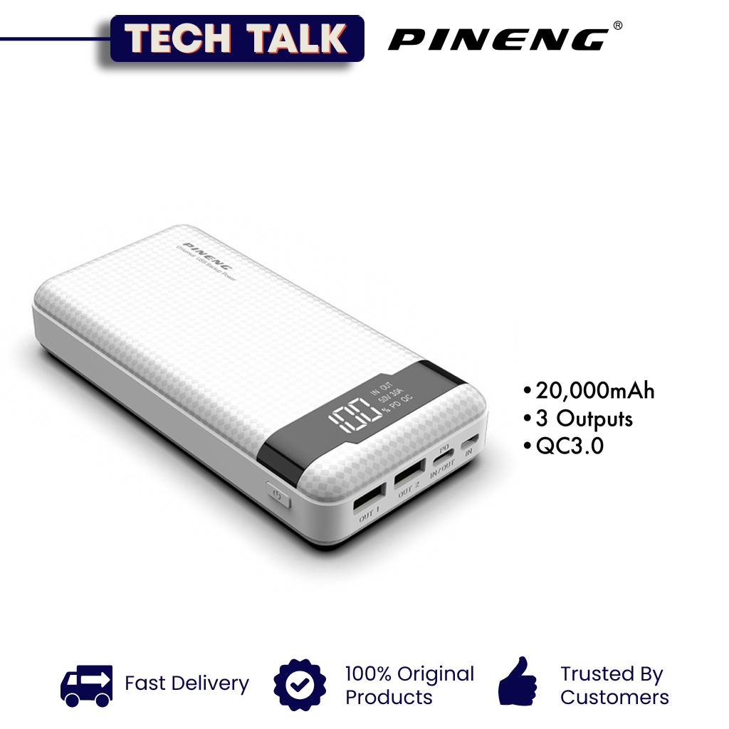 Pineng PN-861PD Type-C PD+QC Quick Charge 3.0 Fast Charge Power Bank ...