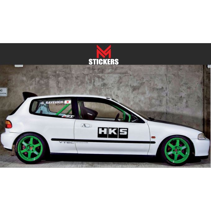 HKS CAR STICKER MYVI CITY CIVIC AXIA ALZA SATRIA NEO WIRA WAJA LANCER ...