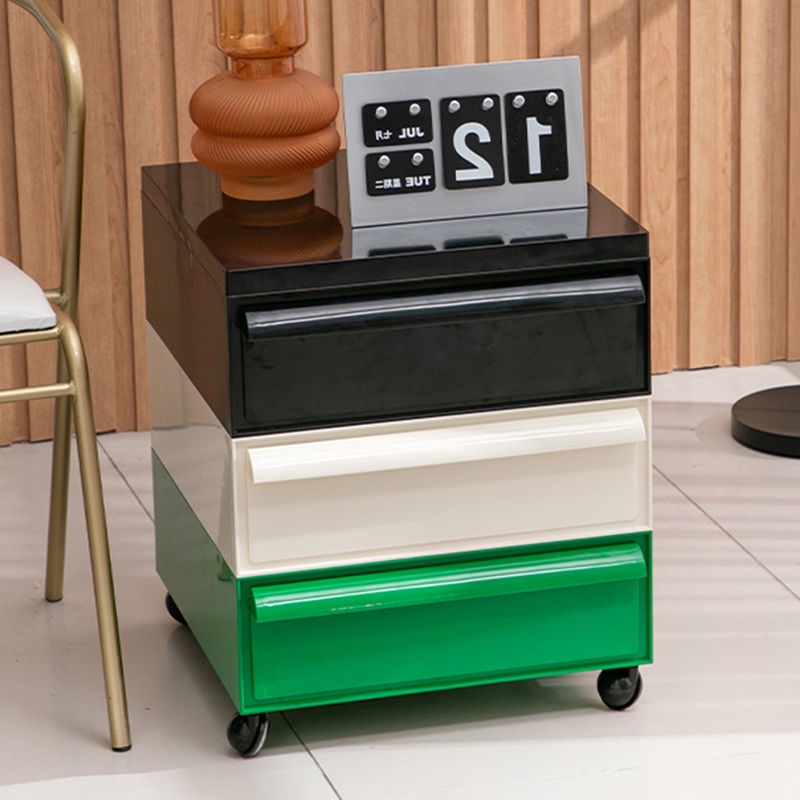 Nordic medieval wabi-sabi bedside table mobile storage cabinet simple ...