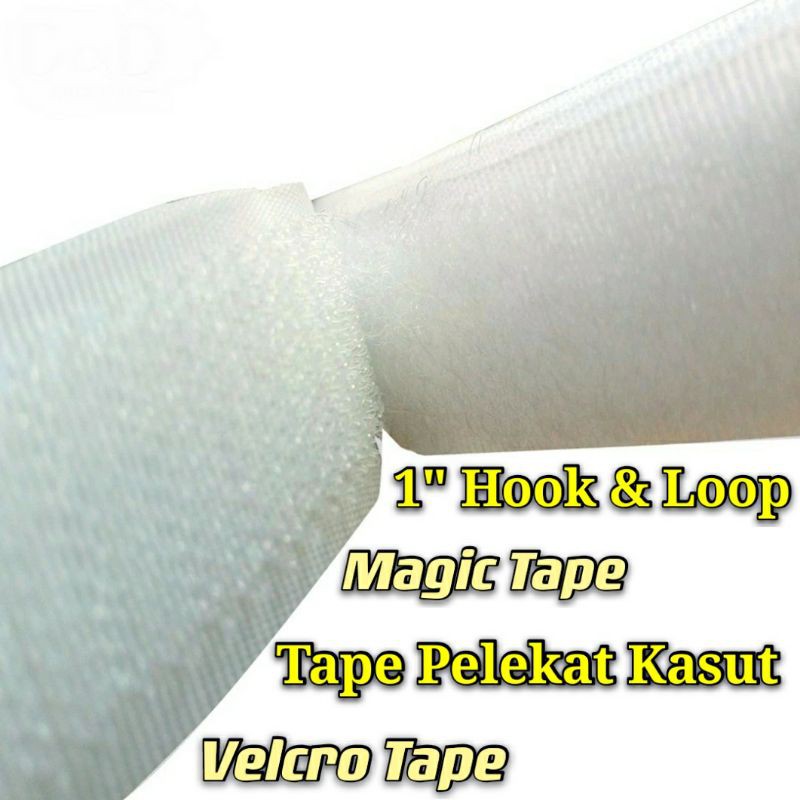 Tape Pelekat Kasut/Velcro Tape/Magic Tape/Hook & Loop 1"(inci) potong ...