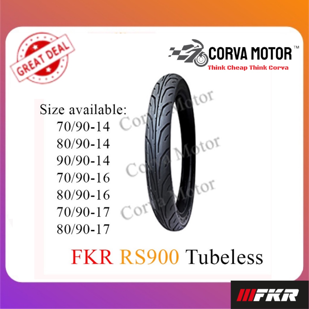 Corva Motor Tayar Motosikal Fkr Tyre Tubeless Rs900 Bunga Tajam ...