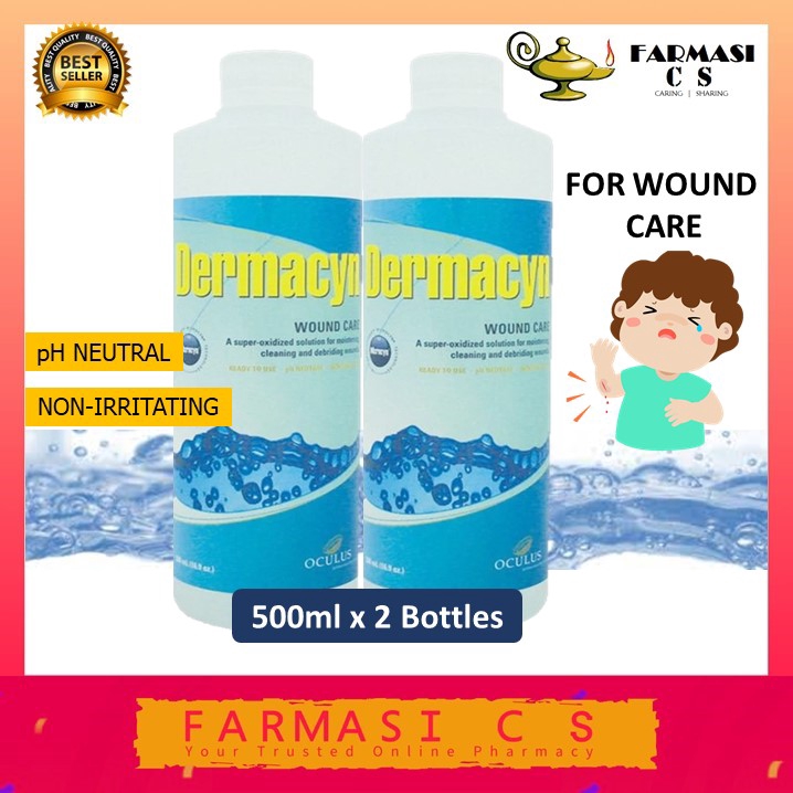Dermacyn Wound Care Solution 500ml x 2 Bottles (TWIN) EXP:08/2027 [ For ...