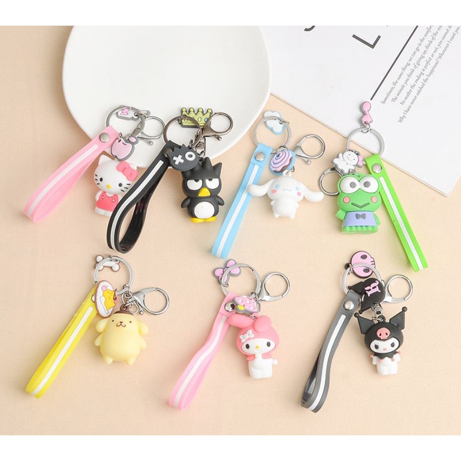 1Pcs Cute Cartoon KeyChain Japanese Key Ring Motor Anime Doll Hello ...