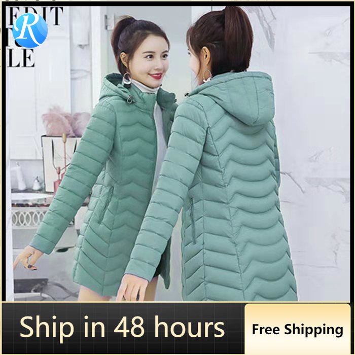 Autumn Winter New Women's Mid-length Padded Jackets Slim Fit, Thin and ...