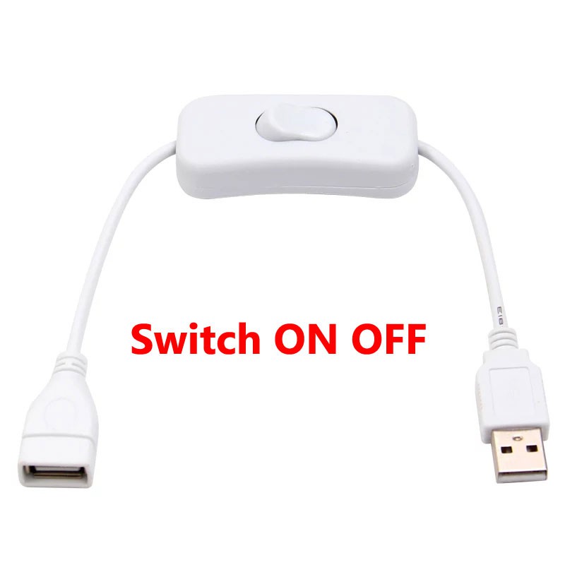 USB Cable Switch ON OFF Male to Female White For LED Strip, USB Fairy ...