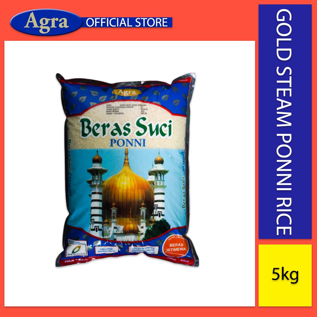 Agra Gold Steam Ponni Rice / Beras Ponni Steam (5kg) | Shopee Malaysia