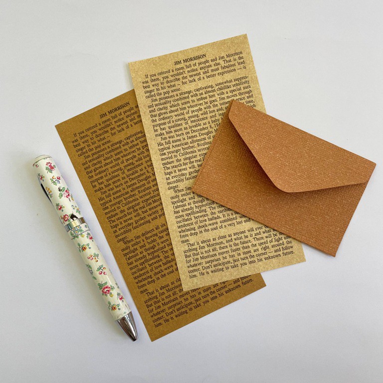 Letter Writing Set – 2pcs Deco Paper & 1pc Envelope – Vintage Paper ...