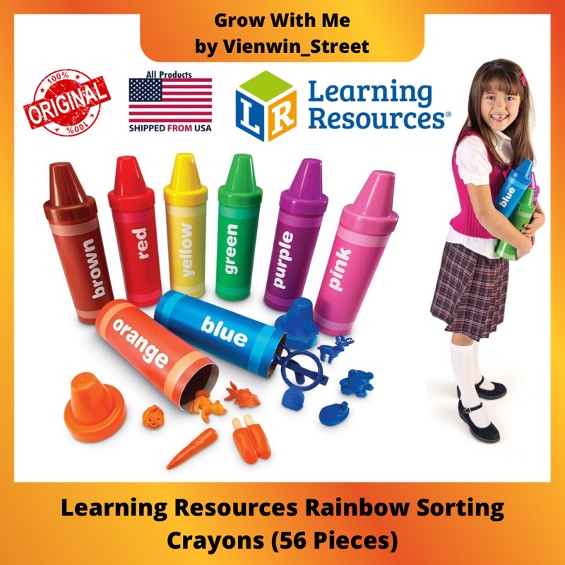 Learning Resources Rainbow Sorting Jumbo Crayons (56 Pieces ...