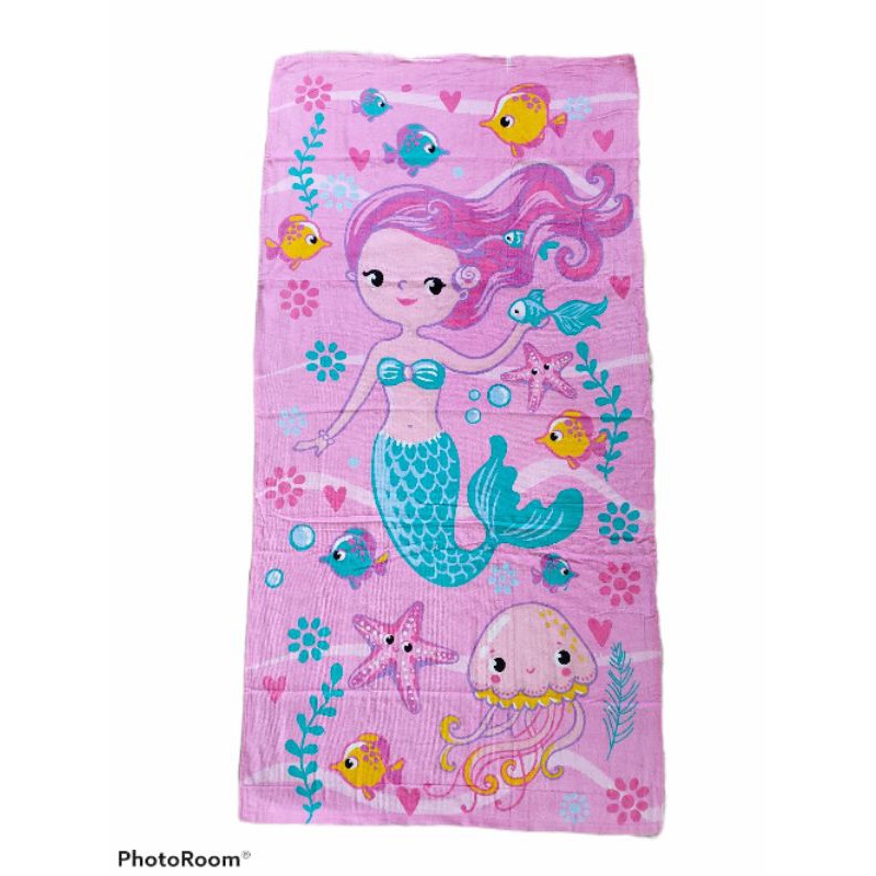 TOWEL Mermaid 100% cotton tuala kartun towel cartoon bath beach kid ...