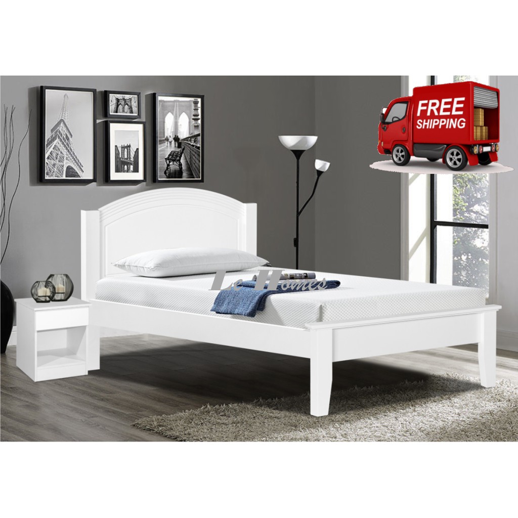 REE DELIVERY / WOODEN SINGLE BED WITH SIDE TABLE / KATIL BUDAK DENGAN ...