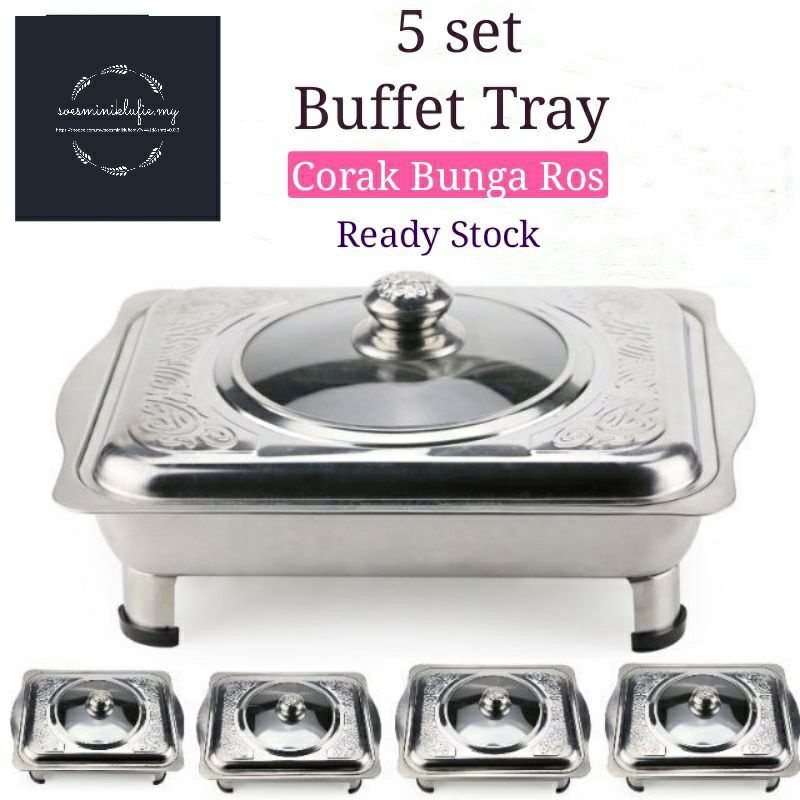 5 set 34x28 buffet embossed/buffet tray set/buffet food | Shopee Malaysia