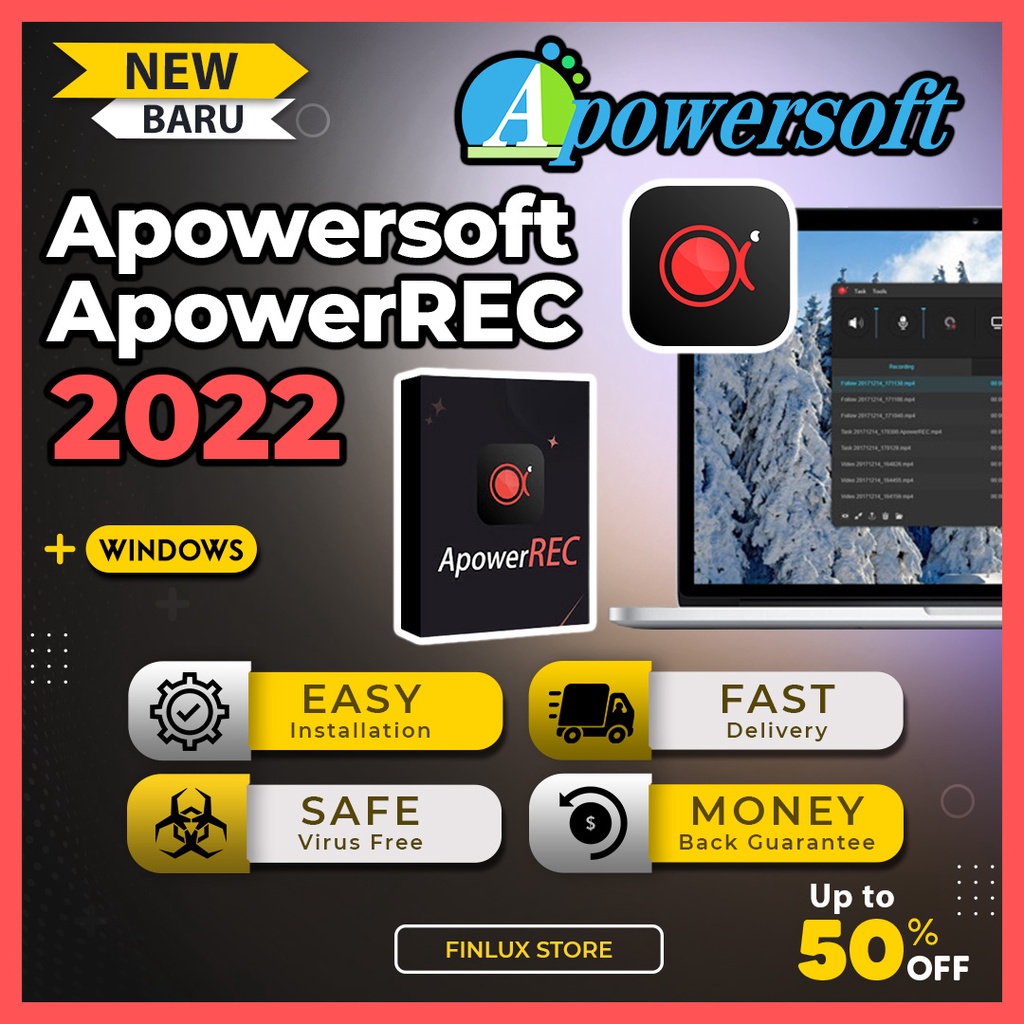 Apowersoft ApowerREC 1.5.4.18 Latest 2022 Lifetime For Windows | Shopee ...