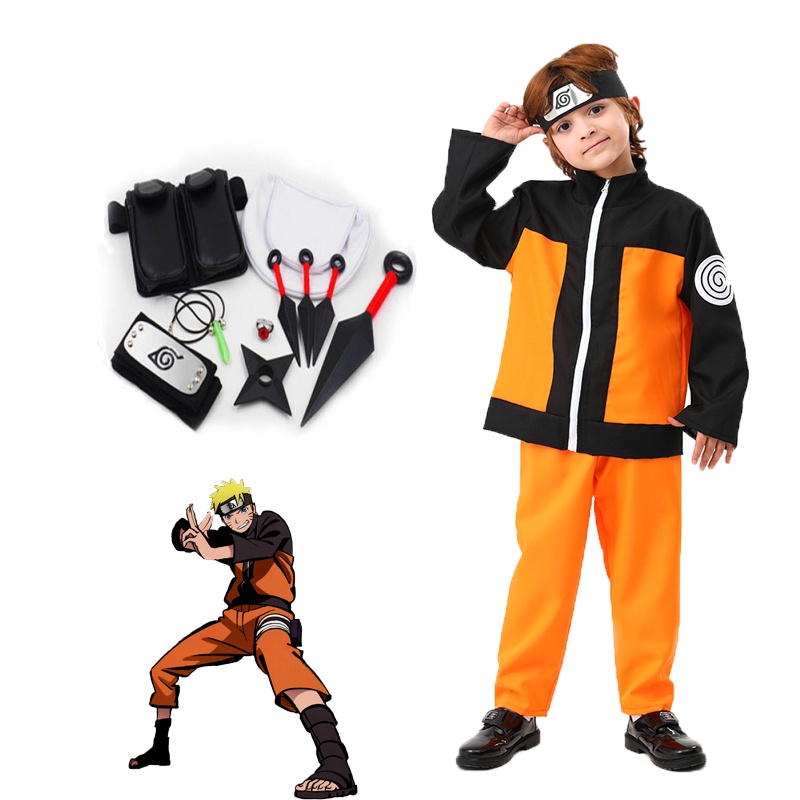 Classic Anime Cosplay Kid Adult Uzumaki Naruto Cosplay Costume Teenage ...