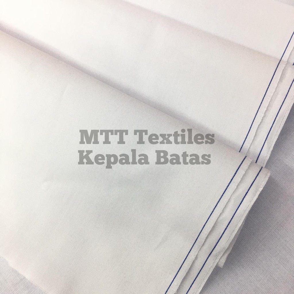 KAIN COTTON PUTIH LINE BIRU/ KAIN BARUT BABY/ Poplin Cotton BIDANG 36 ...