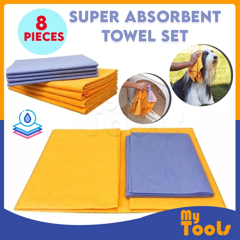 [READY STOCK] 8 Pcs Master Clean Absorbent Microfiber Car Towel Washing ...