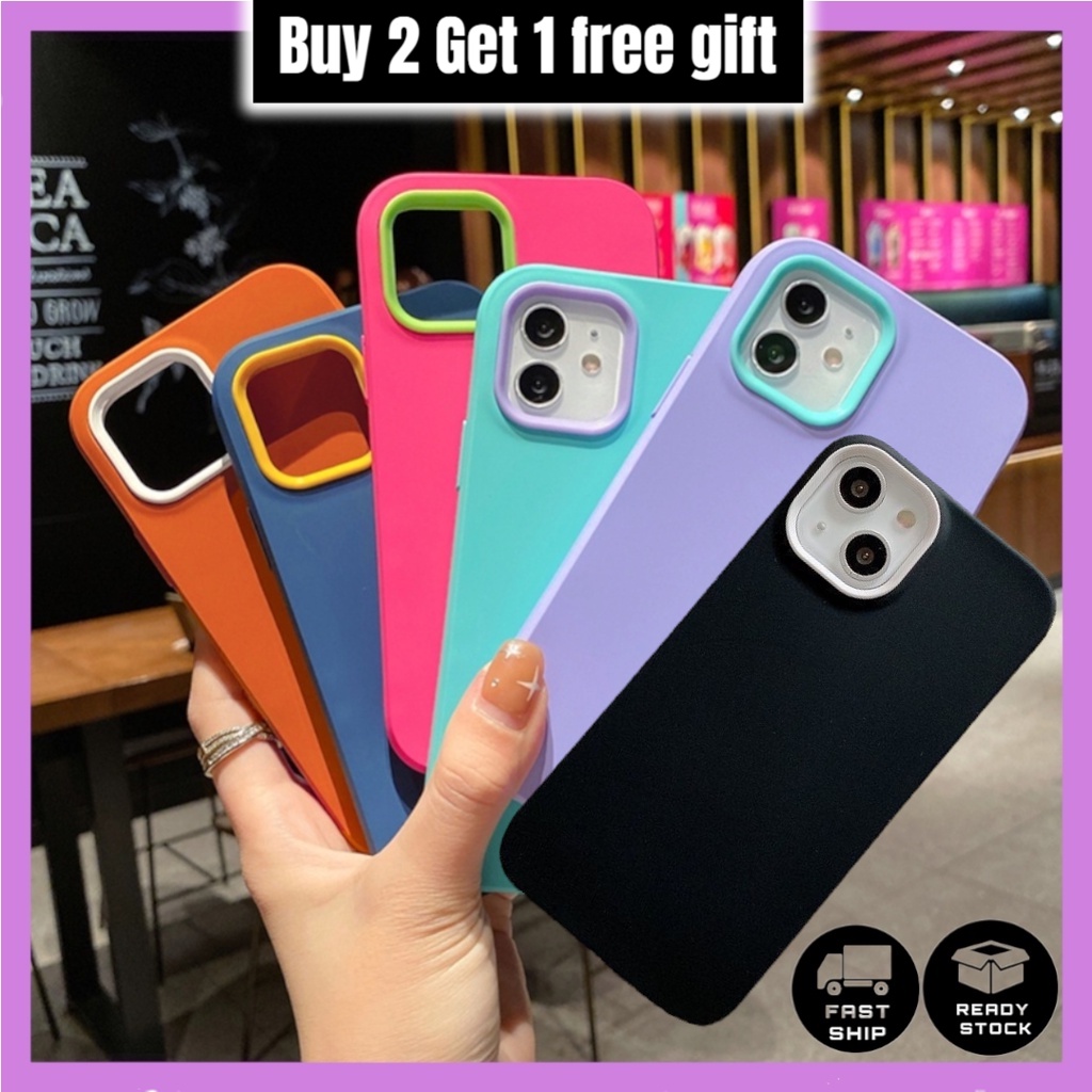 3IN1 Colourful Casing iPhon 11 12 13 Pro Max 7 8plus X XS Max ...