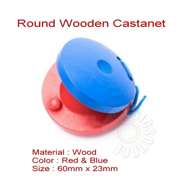 Round Wooden Castanet Musical Toy Percussion Instruments Rhythm Sense ...