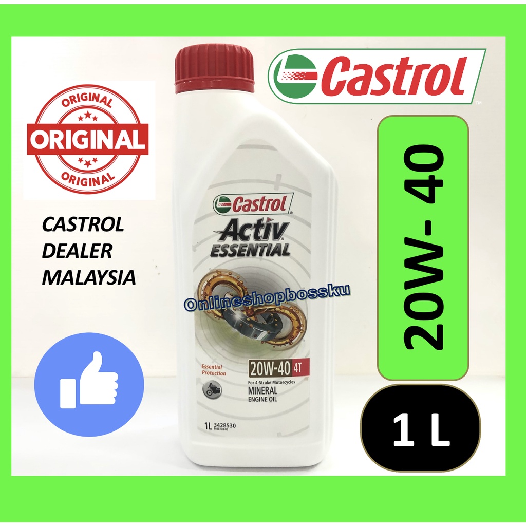CASTROL ACTIV ESSENTIAL 4T 20W-40 MINERAL CASTROL ENGINE OIL MINYAK ...