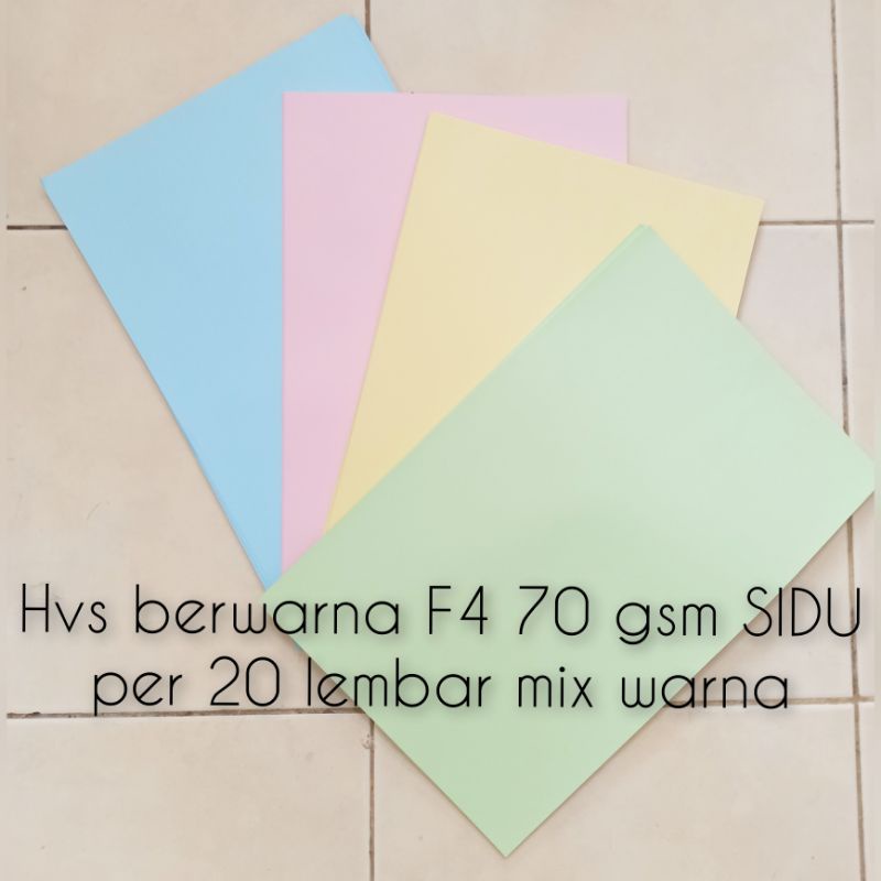 A4, F4 70gsm color HVS paper contains 20 mixed color sheets | Shopee ...
