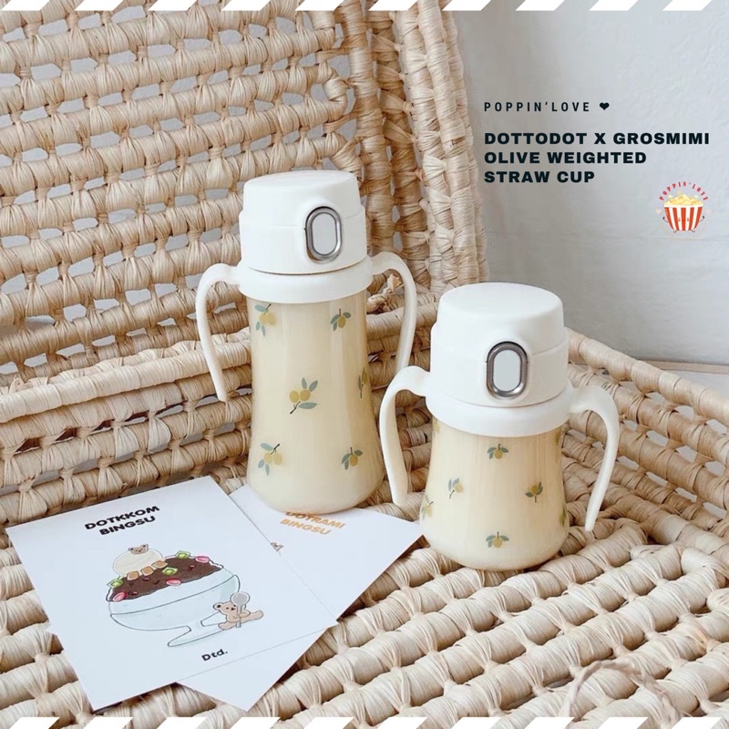 Dottodot x Grosmimi Limited Edition PPSU Olive Weighted Straw Cup (300 ml) | Shopee Malaysia