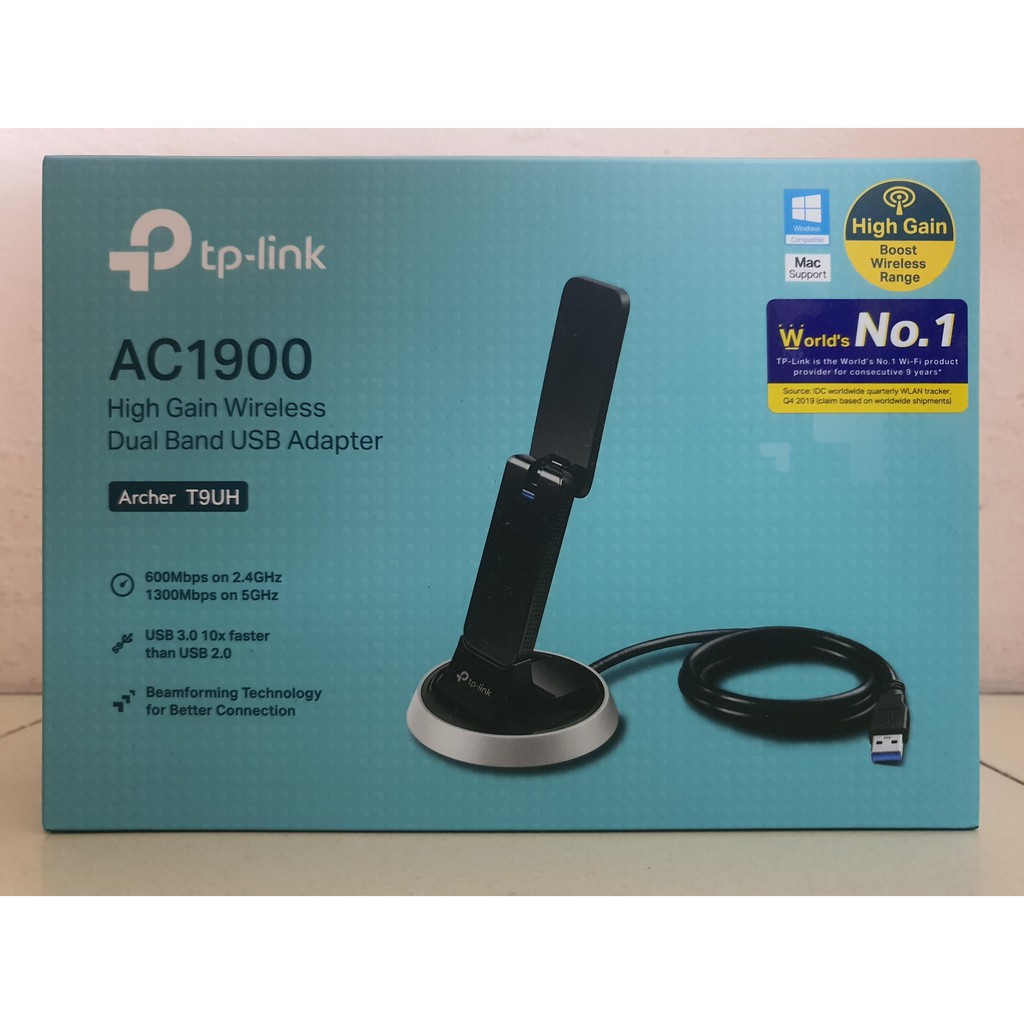 TP-Link AC1900 USB Wi-Fi Adapter T9UH 5GHz Dual Band High Gain Wi-Fi ...