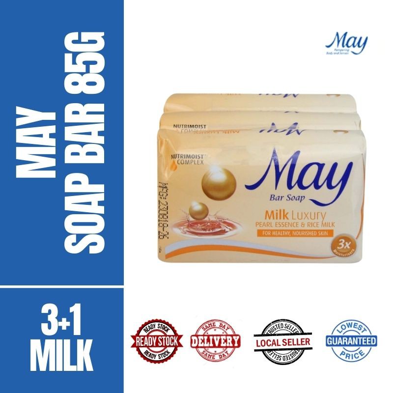 MAY SOAP BAR 3+1X85G - MILK LUXURY | Shopee Malaysia