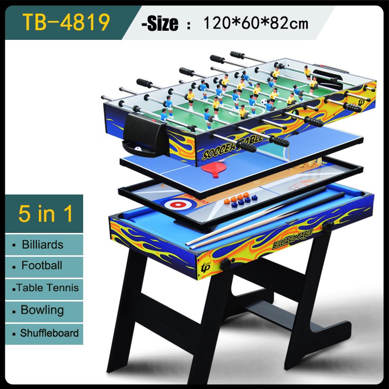 4 in 1 Mini Pool Table /120CM Foosball Tablet /Tabletop Foosball/ Games ...