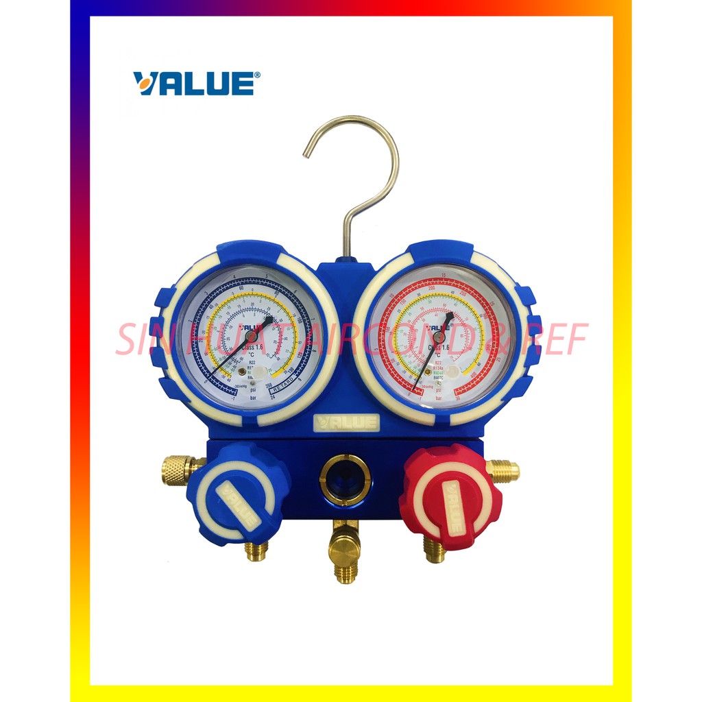VALUE Manifold Gauge Set VMG-2-R22-B VALUE METER | Shopee Malaysia