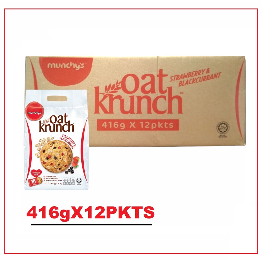 Munchy's Oat Krunch Biscuit - Strawberry & Blackcurrant (390gX12PKTS ...