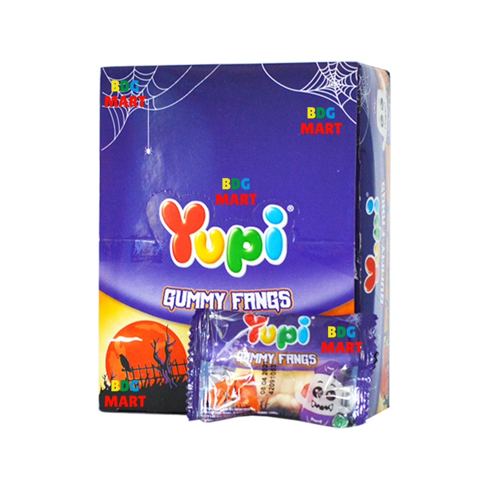 Box Yupi Gummy Fangs Candy Jelly Shape Dracula Teeth - 24pcs x 8gr | Shopee Malaysia