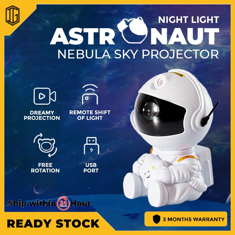 Astronaut Nebula Sky Galaxy Projector LED Star Night Light Kids Adults ...