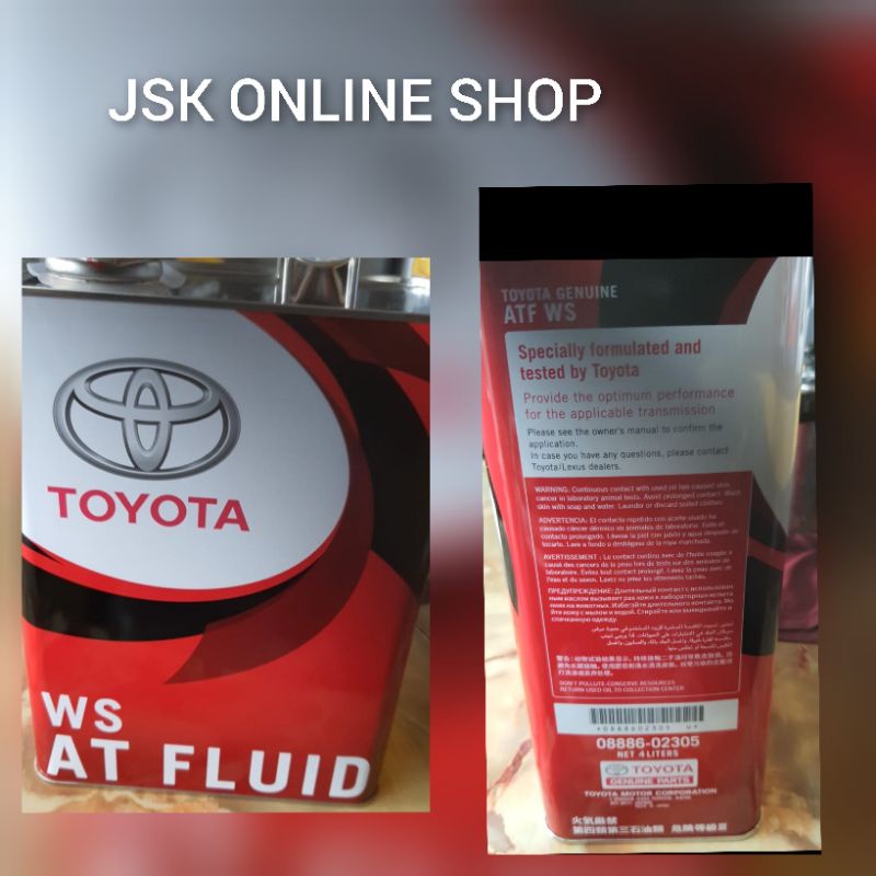 TOYOTA AUTO OIL WS(4LITER) VIOS NCP93 100%ORIGINAL 08886-02305 | Shopee ...