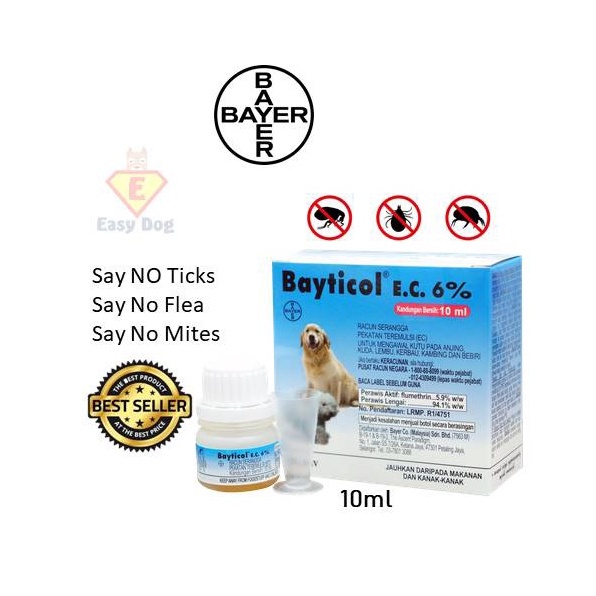 Bayticol Wash EC 6% Tick Prevent 10ml-Pet Tick Prevent-Dog - Cat -Tick ...