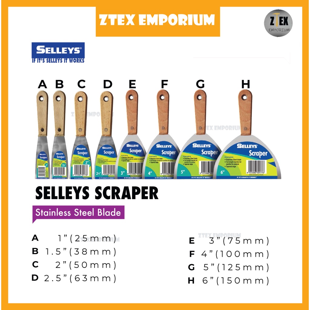 [Ready Stock] Selleys Stainless Steel Scraper (Available Size from 1 ...
