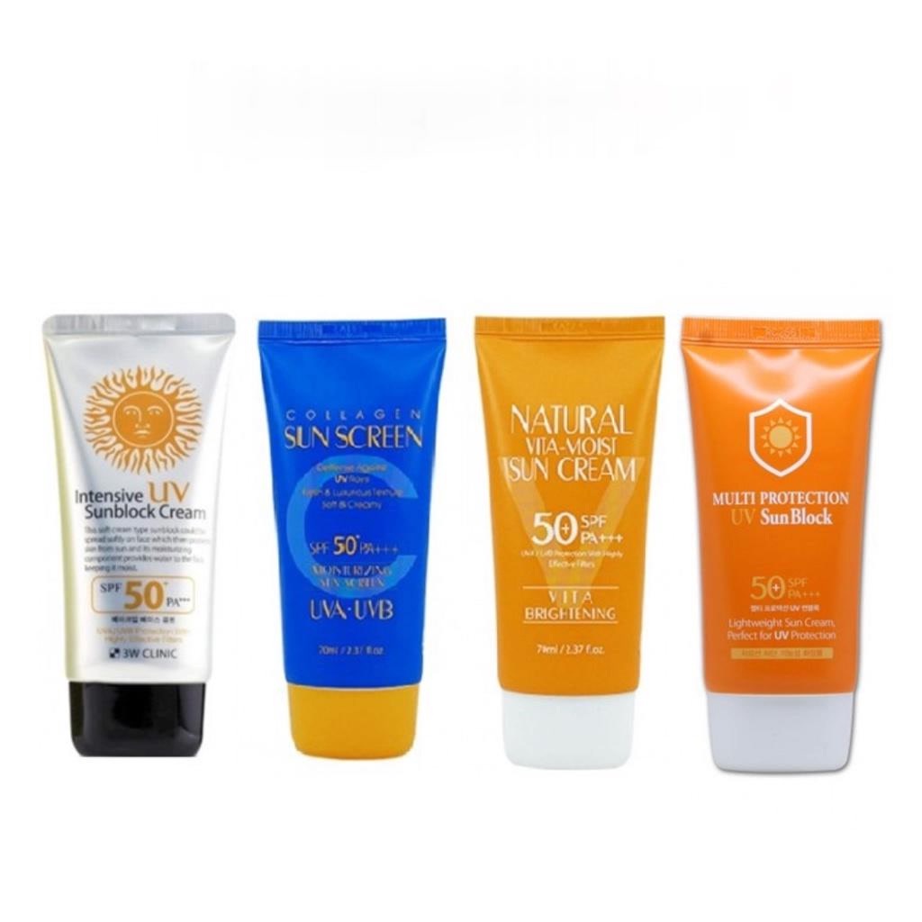 3W Clinic Intensive UV Sun Block Cream / Collagen Sunscreen / Natural ...