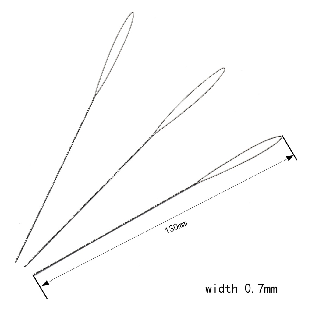 ((1pc) 7 Types Big Eye Opening Needles Twist Shape Beading Needles ...